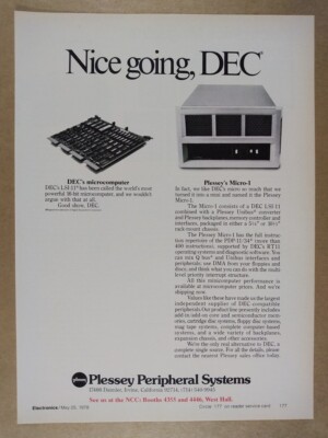 1978 Plessey Micro-1 DEC LSI-11 Computer vintage print Ad | eBay