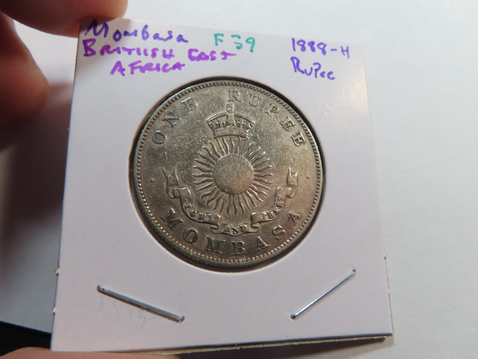 F39 British East Africa (Mombasa) 1888-H Rupee | eBay