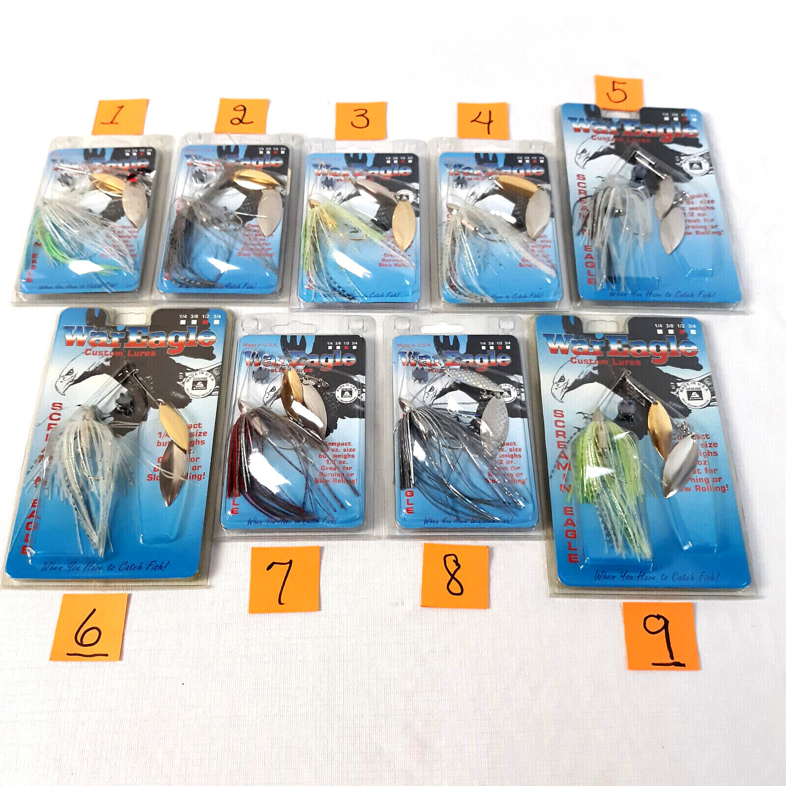 War Eagle "SCREAMIN' EAGLE" Spinnerbaits 1/2 oz. 22 Colors Available ...