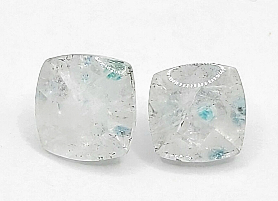 Natural Medusa Quartz aka Pariaba Quartz Set of 2 Buff Top Cushion Cut ...