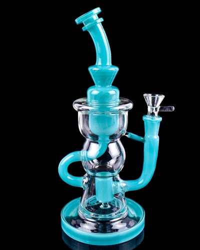 THICK Bong 10 Inch Fab Egg RECYCLER BONG Glass Water Pipe Hookah TEAL ...