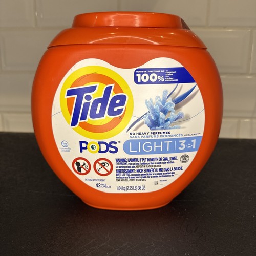 Tide Pods 3 in 1 Light, Detergent 42 Pacs Capsules Ocean Mist ...
