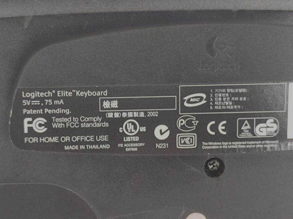 Logitech Elite Keyboard Wired USB Y-BF38 867225-0100 Computer | eBay