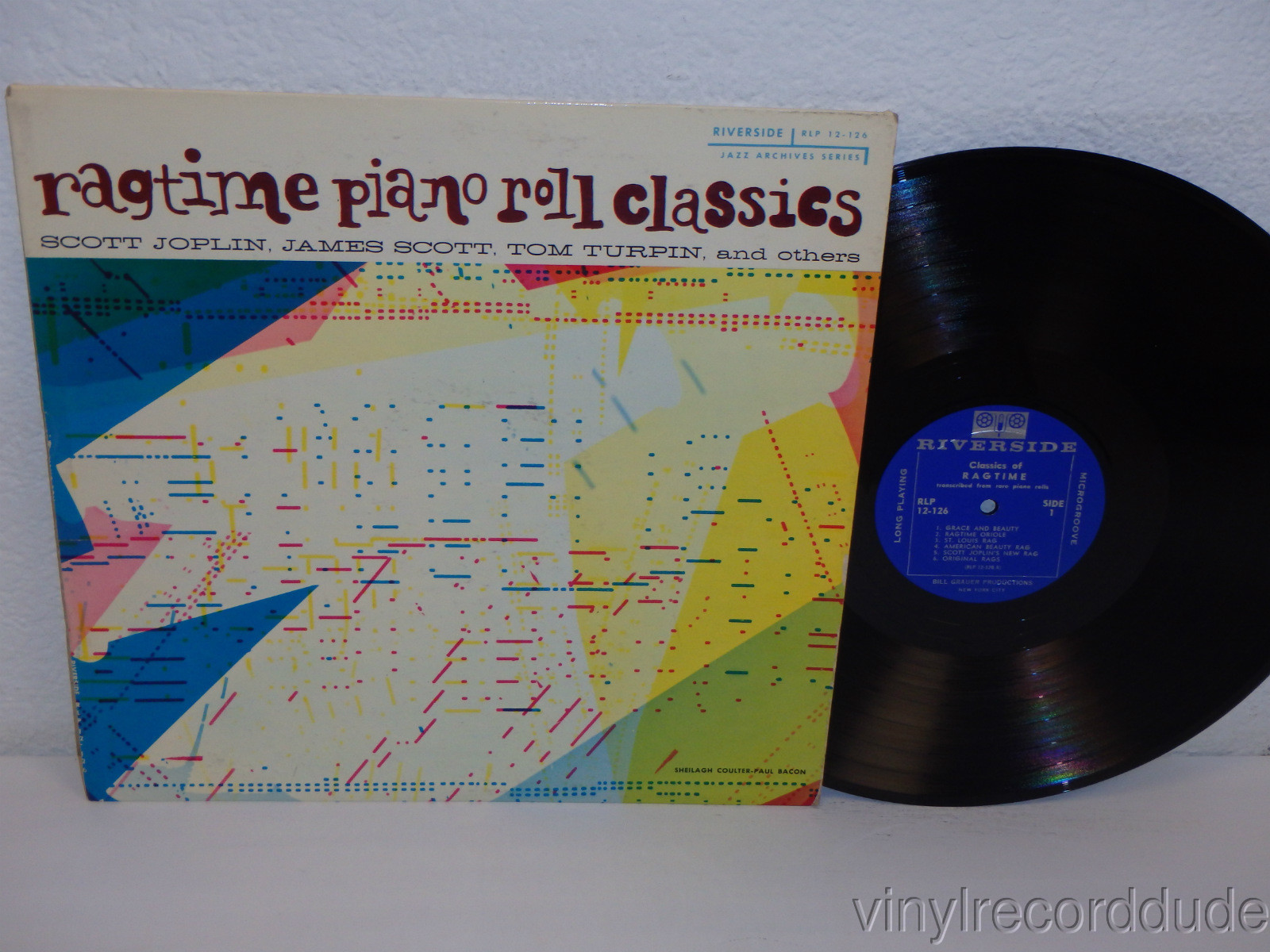 Ragtime Piano Roll Classics SCOTT JOPLIN, TOM TURPIN LP Riverside RLP ...