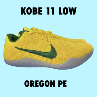 Kobe 11 Low Pe Oregon Size 12.5 DS PROMO Yellow Green Ducks Basketball ...