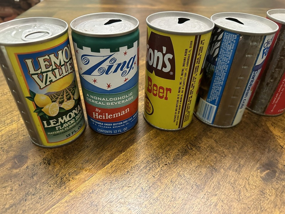 Vintage Lot (9) Orange Soda Can - Cotton Club Cavaliers - Dixi Cola ...