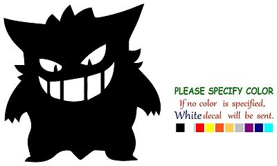 Gengar Pokemon Adhesive Vinyl Decal Sticker Car Truck Window Bumper ...