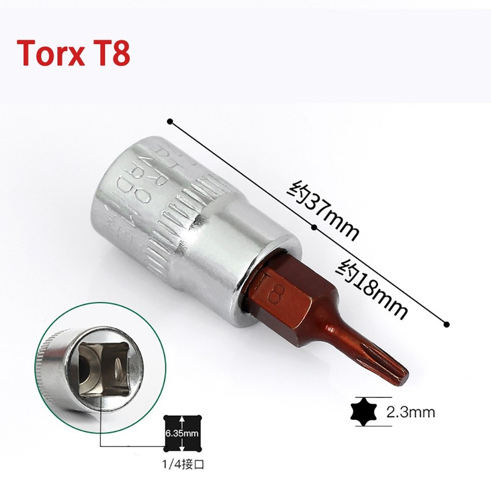Hex Torx Phillips Slotted Pozi Bit Socket or Set 1/4" Drive Sockets ...