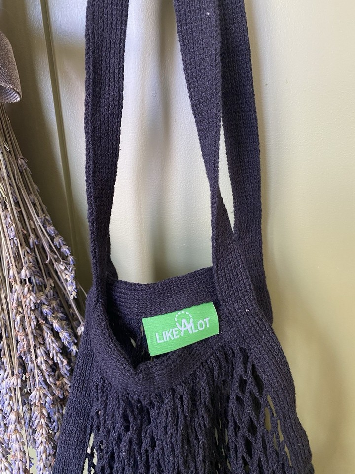 2 Pack Reusable Cotton Mesh Farmers Market Bag, Grocery Tote Net ...