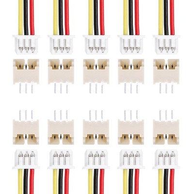 10pcs 3 Pin Single Head Male Connector with Cable and Female Board ...
