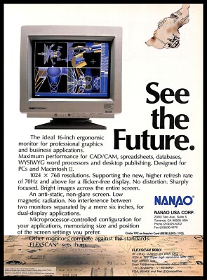 1991 Nanao Monitors PRINT AD Retro Computers PC Screen Graphics | eBay