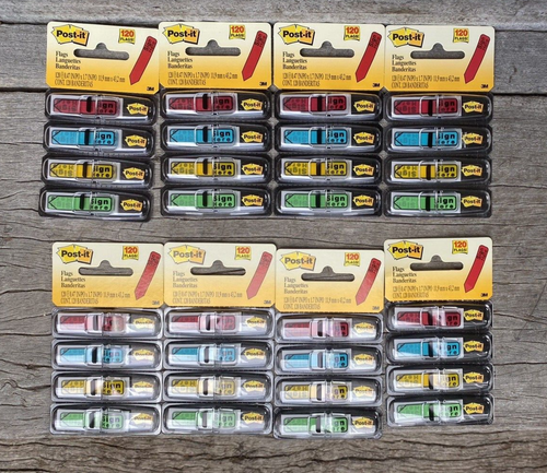 3M Sign Here Post It Flags 684-SH Pkt 120 per packet Bulk Lot 8 Packets ...