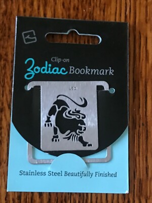 Zodiac Clip-on Stainless Steel Metal LEO Bookmark Bookmarker – 1.75 x 1 ...
