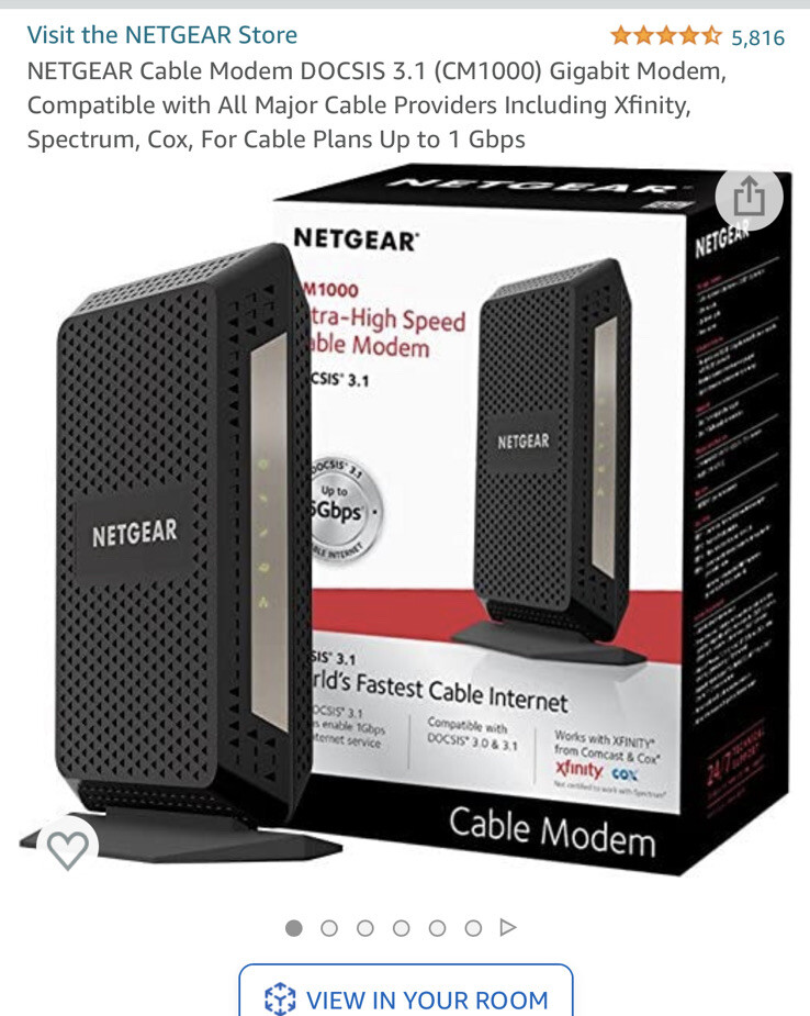 NETGEAR CM1000 Ultra High Speed Cable Modem DOCSIS 3.1 689739747389| eBay