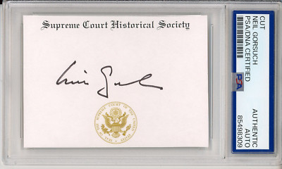 SUPREME COURT JUSTICE NEIL GORSUCH SIGNED AUTOGRAPH CUT SIGNATURE PSA ...