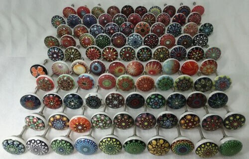 Indian handmade Ceramic Door Knobs Lot of 30 PC Kitchen Cabinet Door Handle Pull | eBay