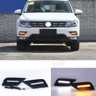 For 2018-2021 VW Tiguan LED Daytime Running Light DRL Fog Lamp Turn ...