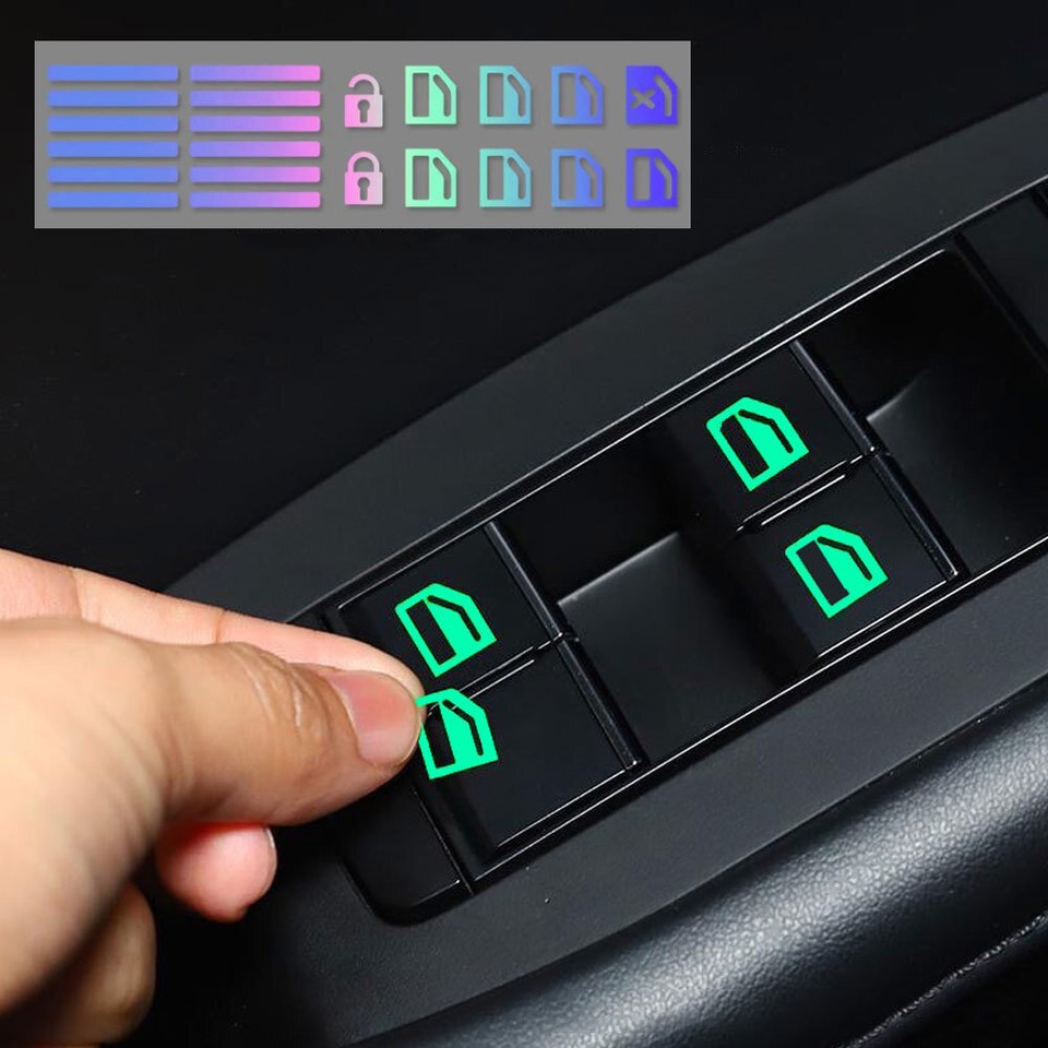 Colorful Luminous Car Button Stickers Window Switch Decal Sticker ...