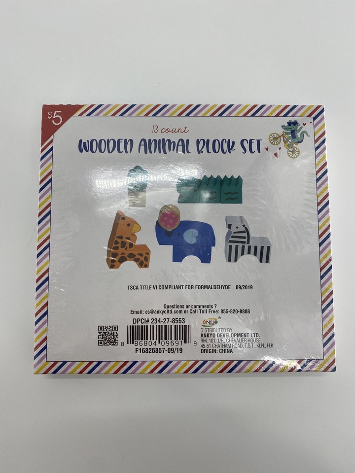 Ankyo 13 Count Wooden Animal Block Set New Sealed | eBay