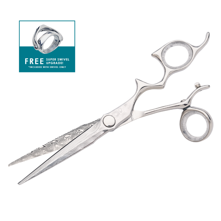Sharkfin Shears Right Handed Damascus Steel Non-Swivel 7.0" Scissors | eBay