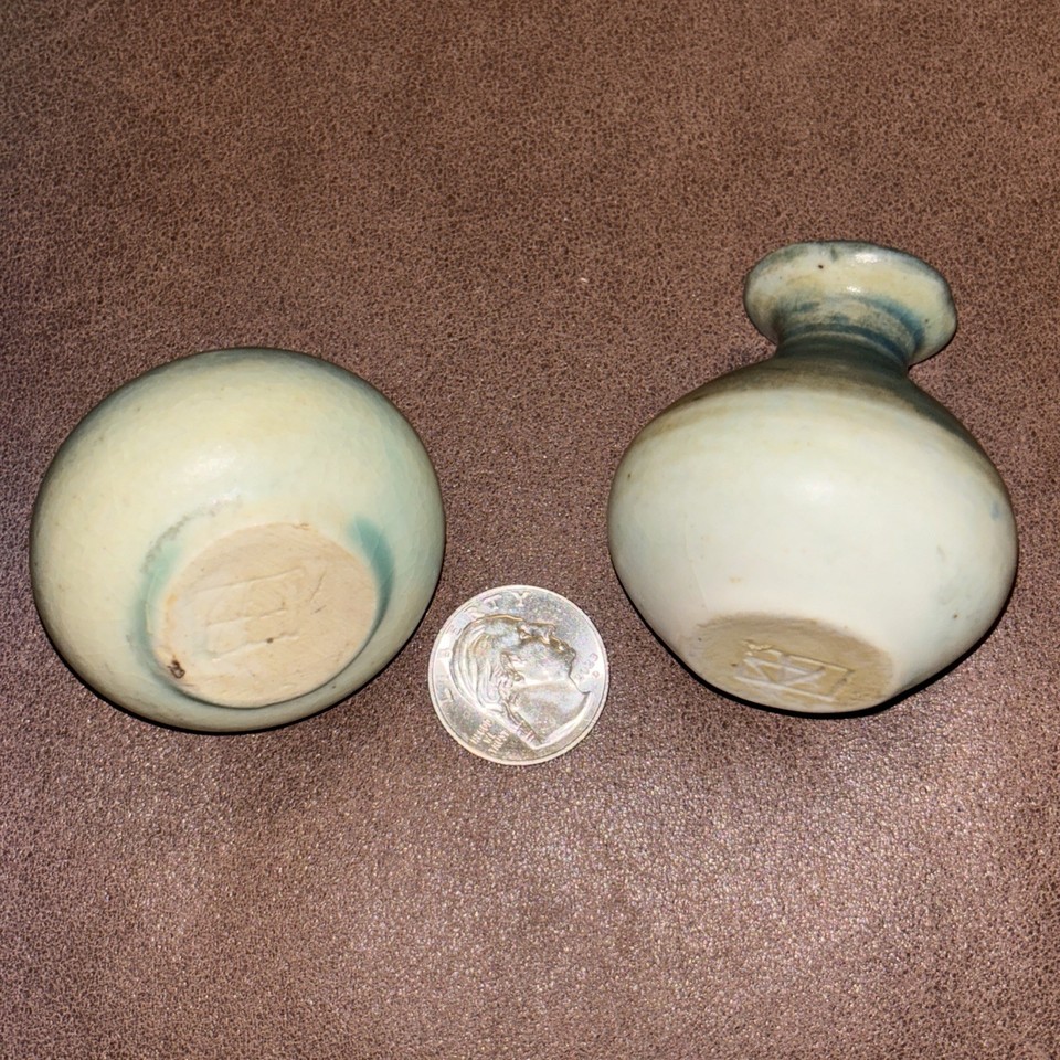 2 Rare Miniature Van Briggle Art Nouveau Bowl Vases | eBay