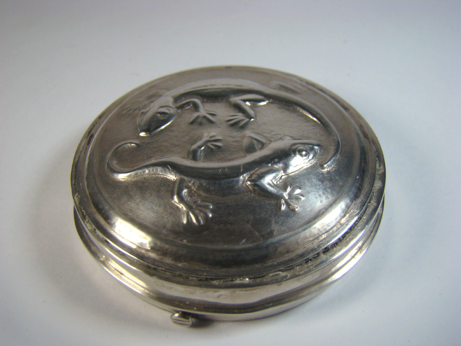 Alte Tabatiere 900 Silber Tabak Dose Eidechse Silver Lizard Tabacco Box ...