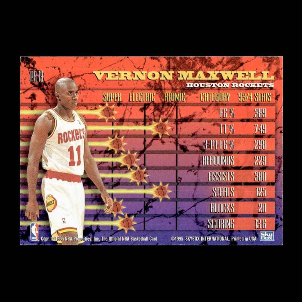 Vernon Maxwell 1995-96 Hoops Power Houston Rockets #PR-19 R331B 4 | eBay