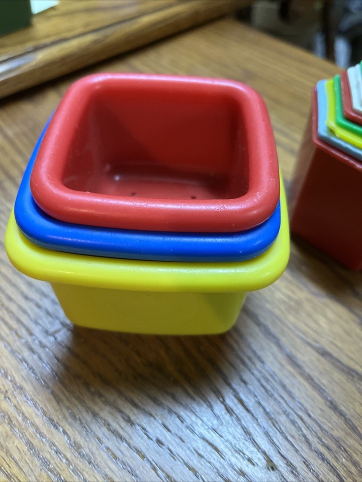 Vintage 60s? 70’s Nesting Blocks Plastic Stacking Hexagon Animals 9 ...