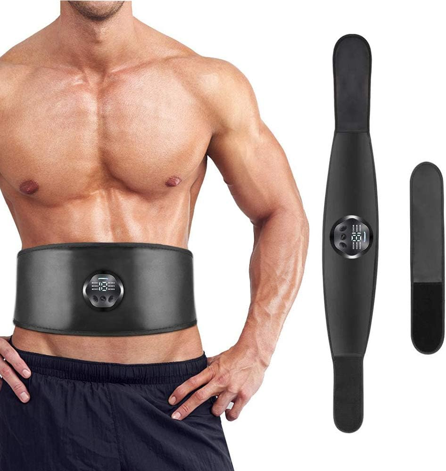 EMS Muscle Stimulator, ABS Trainer Belt Abdominal Exerciser Stimulator ...