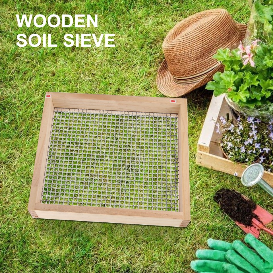 Wooden Soil Sieve for Gardening, Garden Sand Soil Sieve, Soil Sieve ...