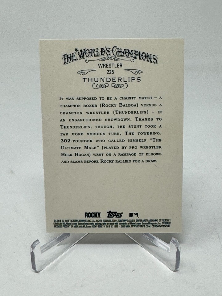 2015 Allen & Ginter's Wrestling Thunderlips Hulk Hogan Card #225 BUF | eBay