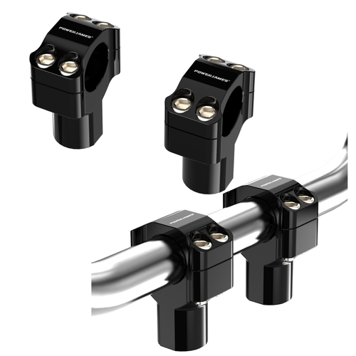 CNC Black 1.25" Handlebar Risers Kit for Harley Fat Boy Softail Slim ...