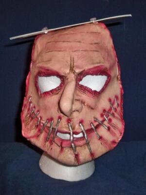 ADULT SERIAL KILLER SCARY MOUTH SEWN LATEX MASK COSTUME DRESS TB26049 ...