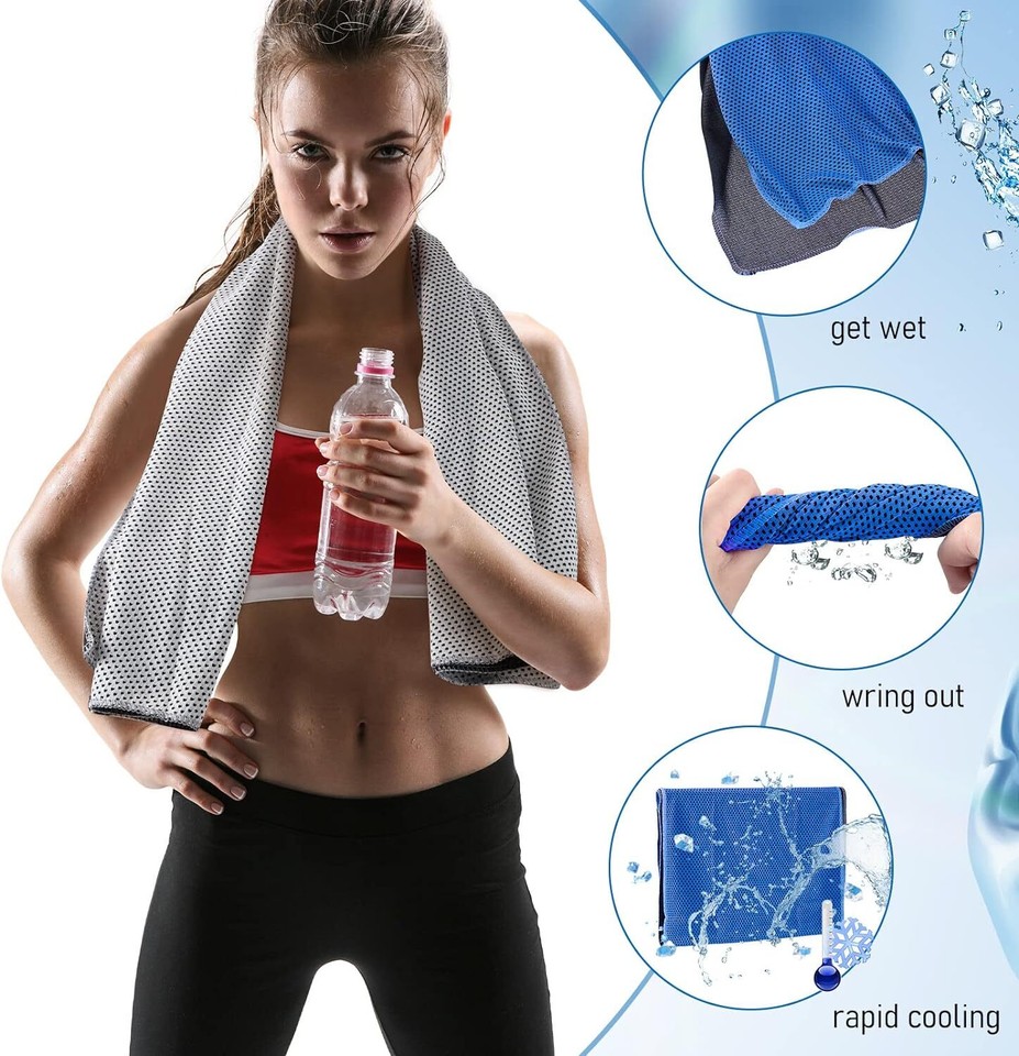 5X Cooling Towel Ice Towel Neck Wrap For Sports Running Jogging Gym ...