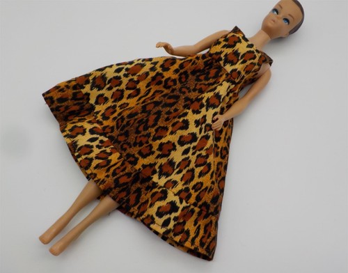 Vintage Barbie Clone Clothing 1970's Leopard Print Halter Dress | eBay