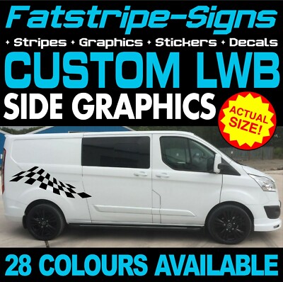 to fit FORD TRANSIT CUSTOM LWB GRAPHICS STICKERS STRIPES DECALS ST M ...