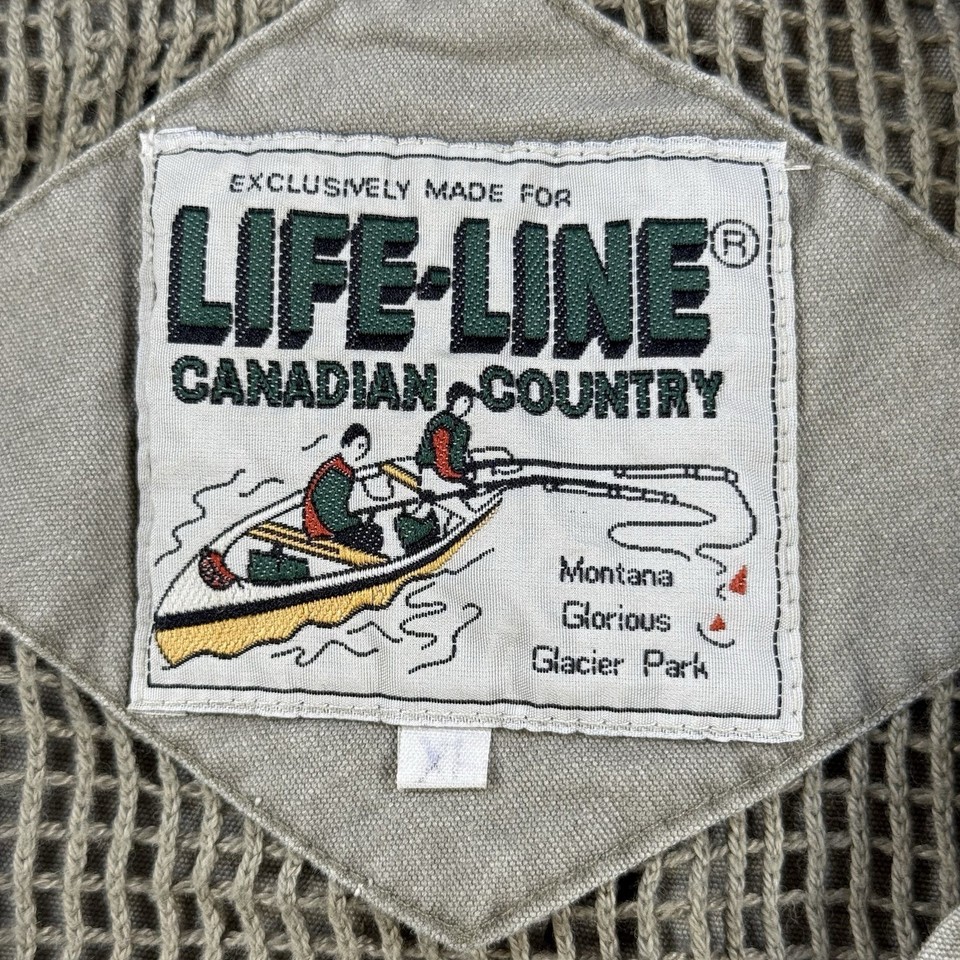 Life-Line Canadian Country Vest Mens XL Khaki Tan Fishing Zip Utility ...