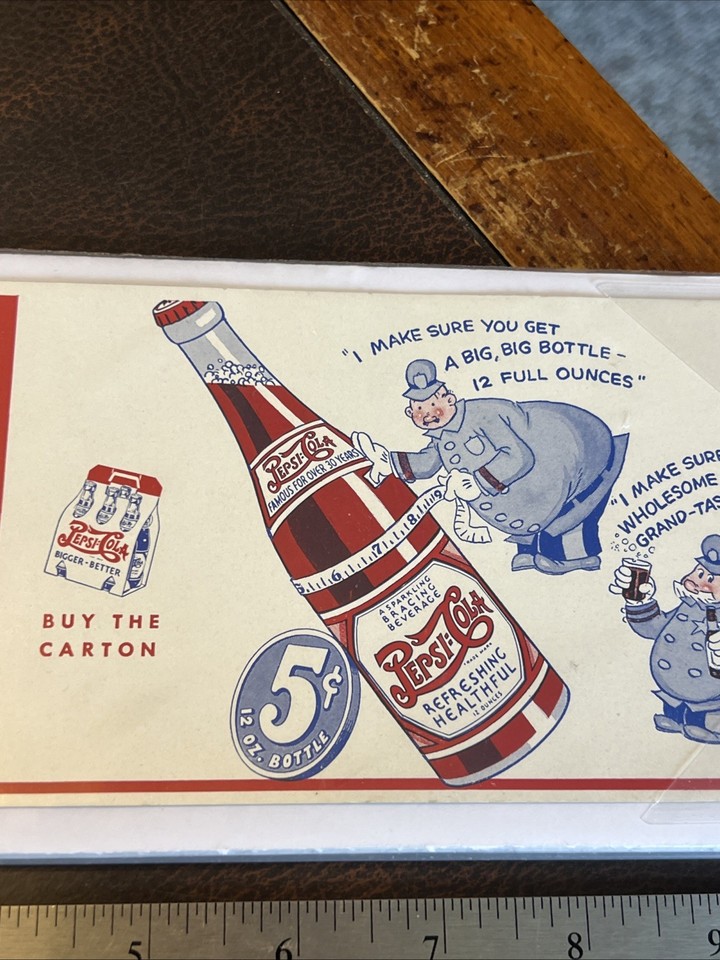 Rare 1940s Pepsi & Pete Pepsi-Cola Blotter Card | eBay