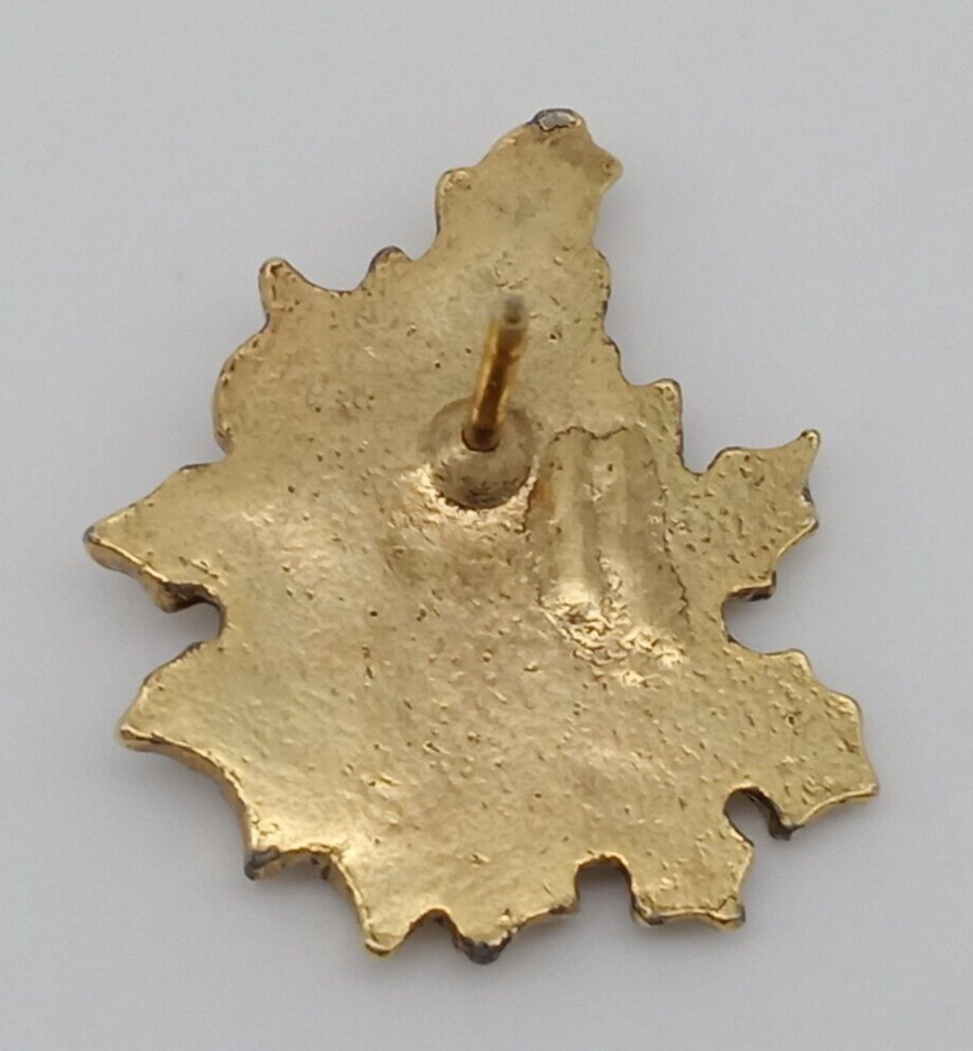 Christmas Brooch Lapel Pin Candle Holly Berries Gold Tone Made In USA ...
