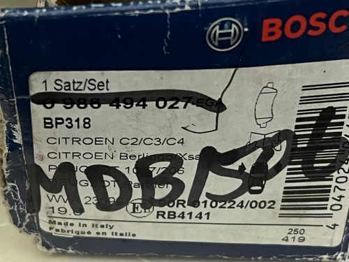 Bosch 0986494027 Brake Pad fits Citroen Peugeot Fiat Vauxhall DS | eBay