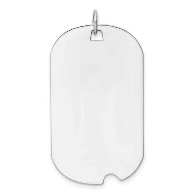 14k White Gold Plain .035 Gauge Engravable Dog Tag with Notch Disc 0.8 ...