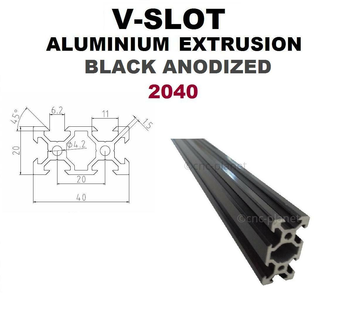 V SLOT 2020 2040 2060 2080 C-Beam BLACK ANODISED ALUMINIUM EXTRUSION ...