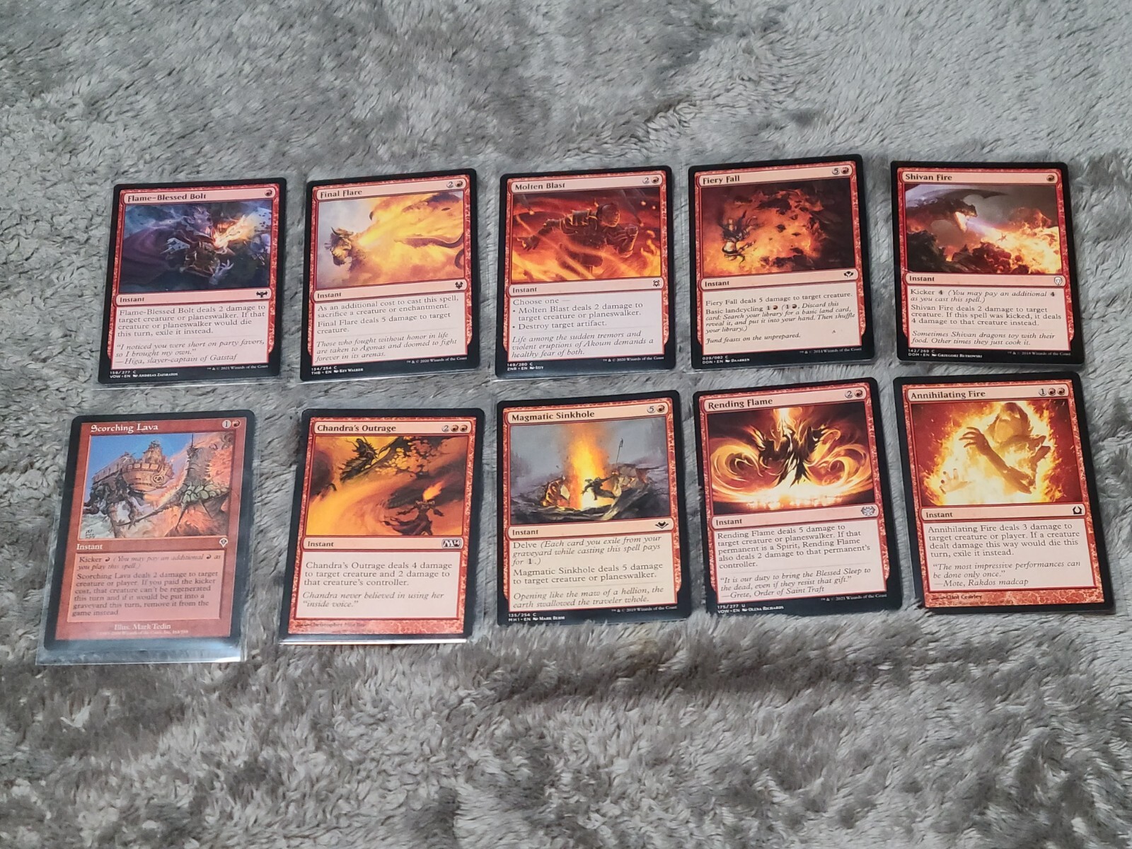 MTG Instant(FLAME CARDS RED ONLY) x10 Scorching Lava/Shivian Fire ...