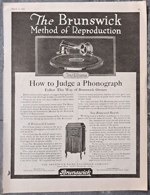Brunswick Phonographs & Records, Ultona Console, Antique 1920 Colliers ...