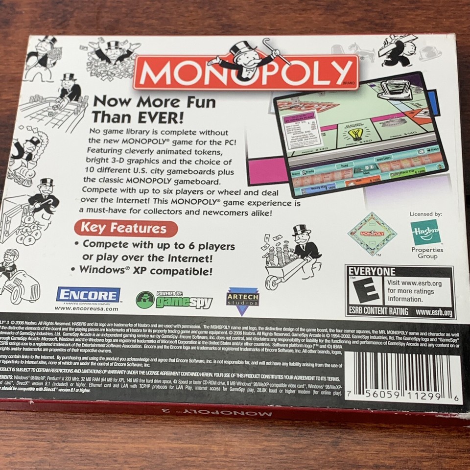 Monopoly PC CD-ROM Game 2006 Encore Jewel Case | eBay