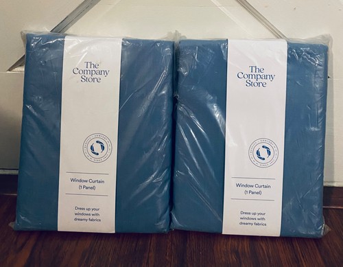 The Company Store Denim Blue 100% Linen Window Panels (2) 52in. X 84in ...