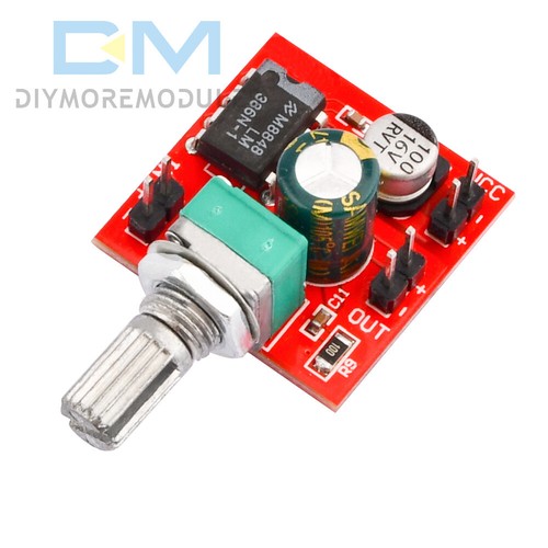 LM386 Power Amplifier Audio Board Mono 0.5W Micro Amplifier Module DC4V ...