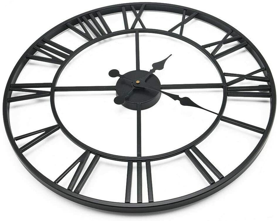 Extra Large Roman Clock Numerals Skeleton Open Face Round Wall Clock ...
