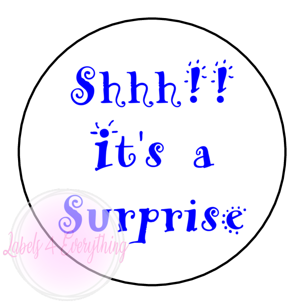 Shhh It's A Surprise Suprise Stickers Party Bag Sweetie Cone Birthday ...