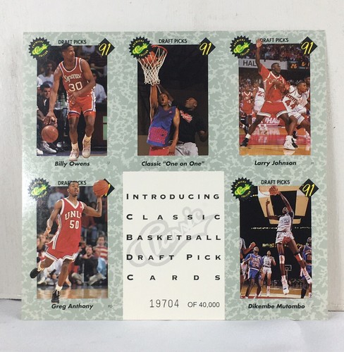 VTG 1991 Classic Basketball Draft Picks Premiere ltd edition Uncut ...